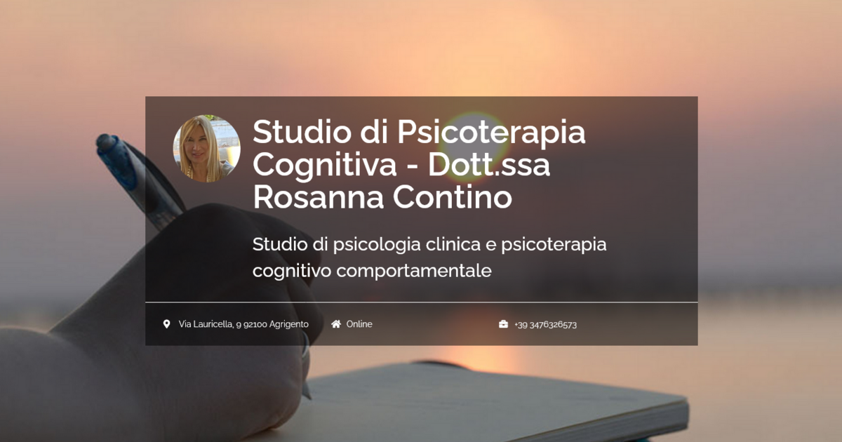 Studio di Psicoterapia Cognitiva - Dott.ssa Rosanna Contino